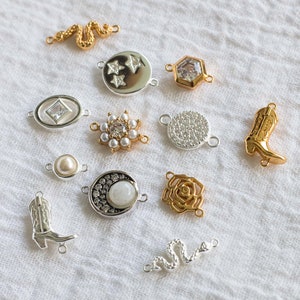 Triple Star Connector, Cubic Zirconia Star Connector, Sterling Silver ...