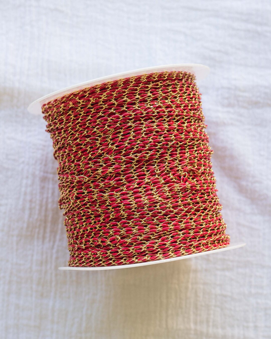 Cranberry Enamel Chain, Colored Chain, Footage Chain, Unfinished Chain ...