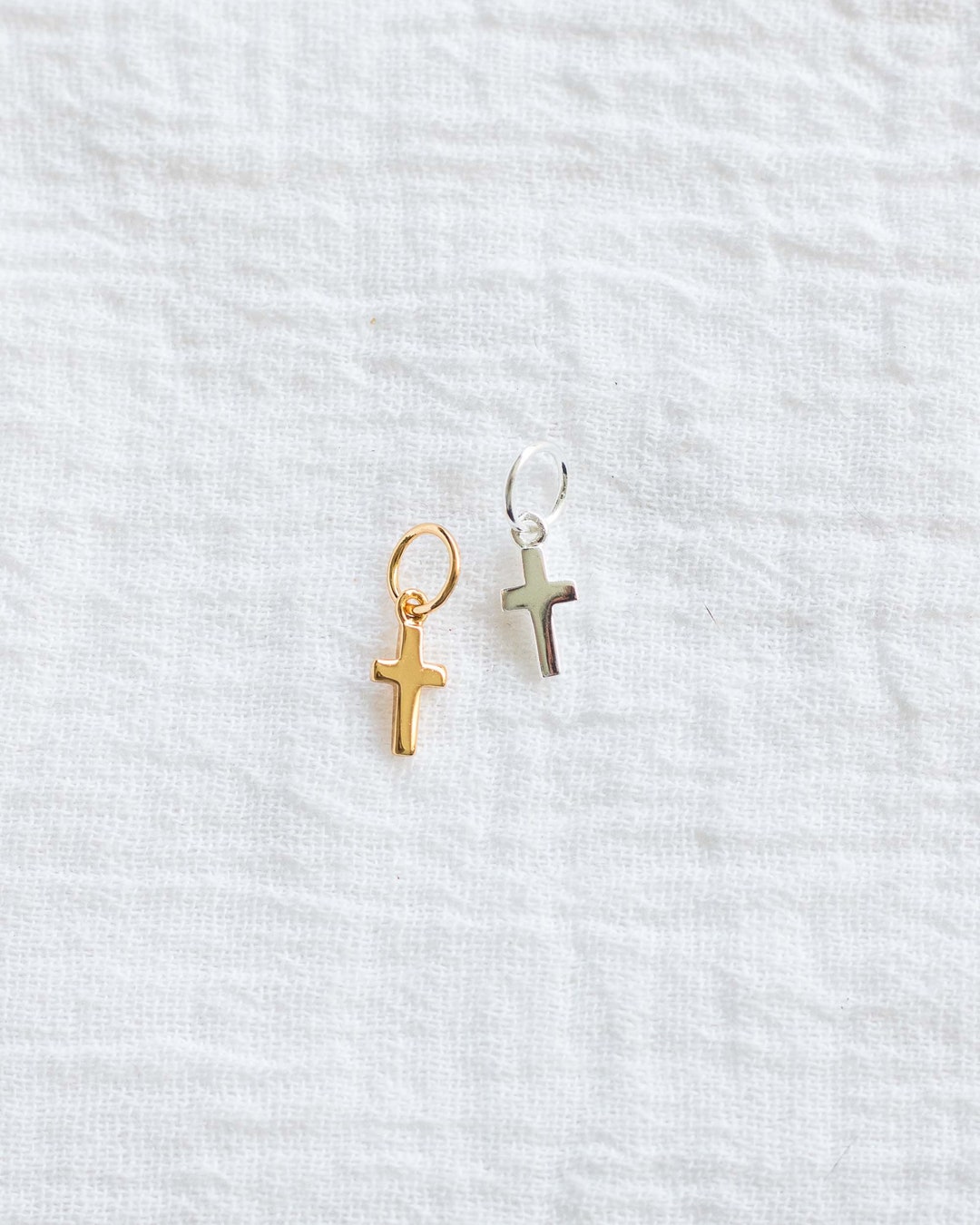 Cross Charm, Plain Mini Cross Charm, .925 Sterling Mini Cross Charm ...