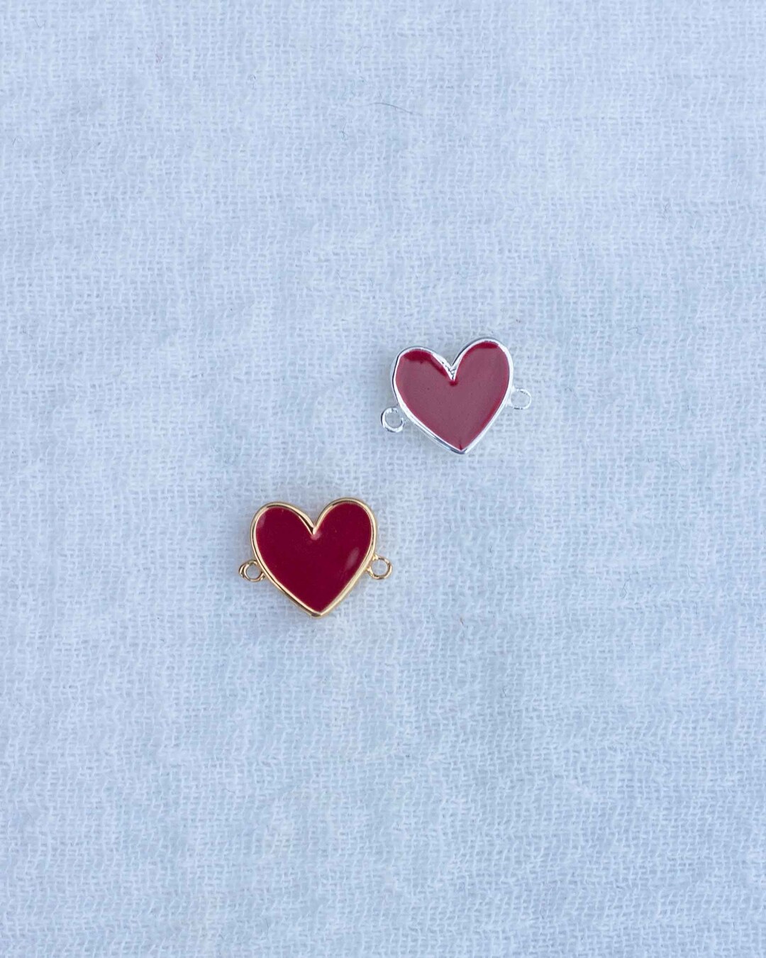 Red Heart Connector, Sterling Silver, Gold Plated, Bulk Connectors ...