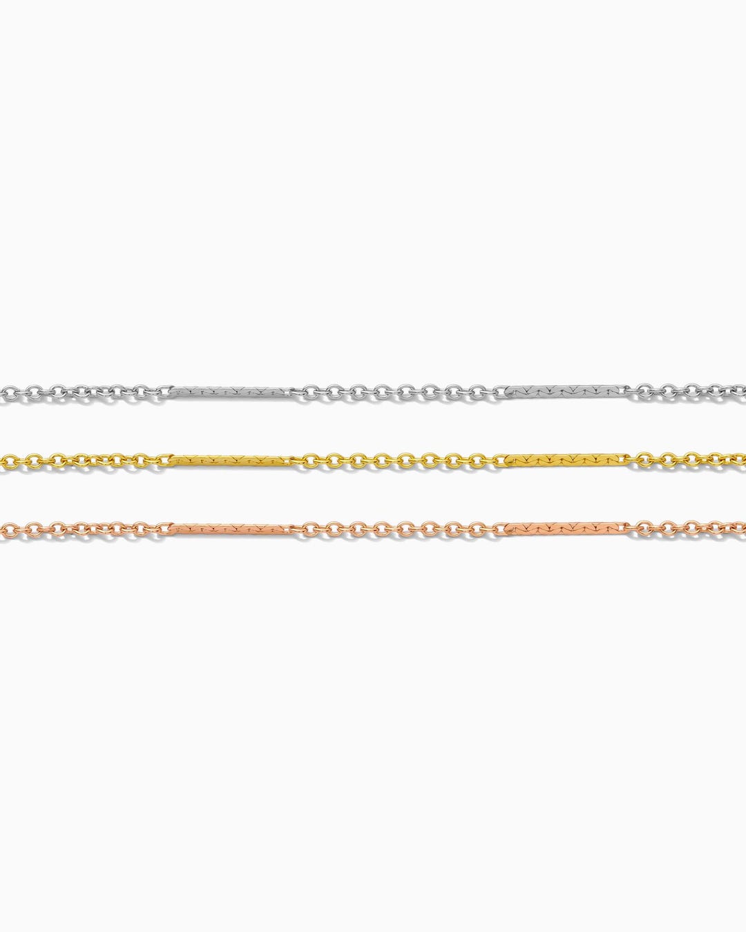 1mm Dapped Bar Chain, 14k Gold Filled, Sterling Silver, 14k Rose Gold ...