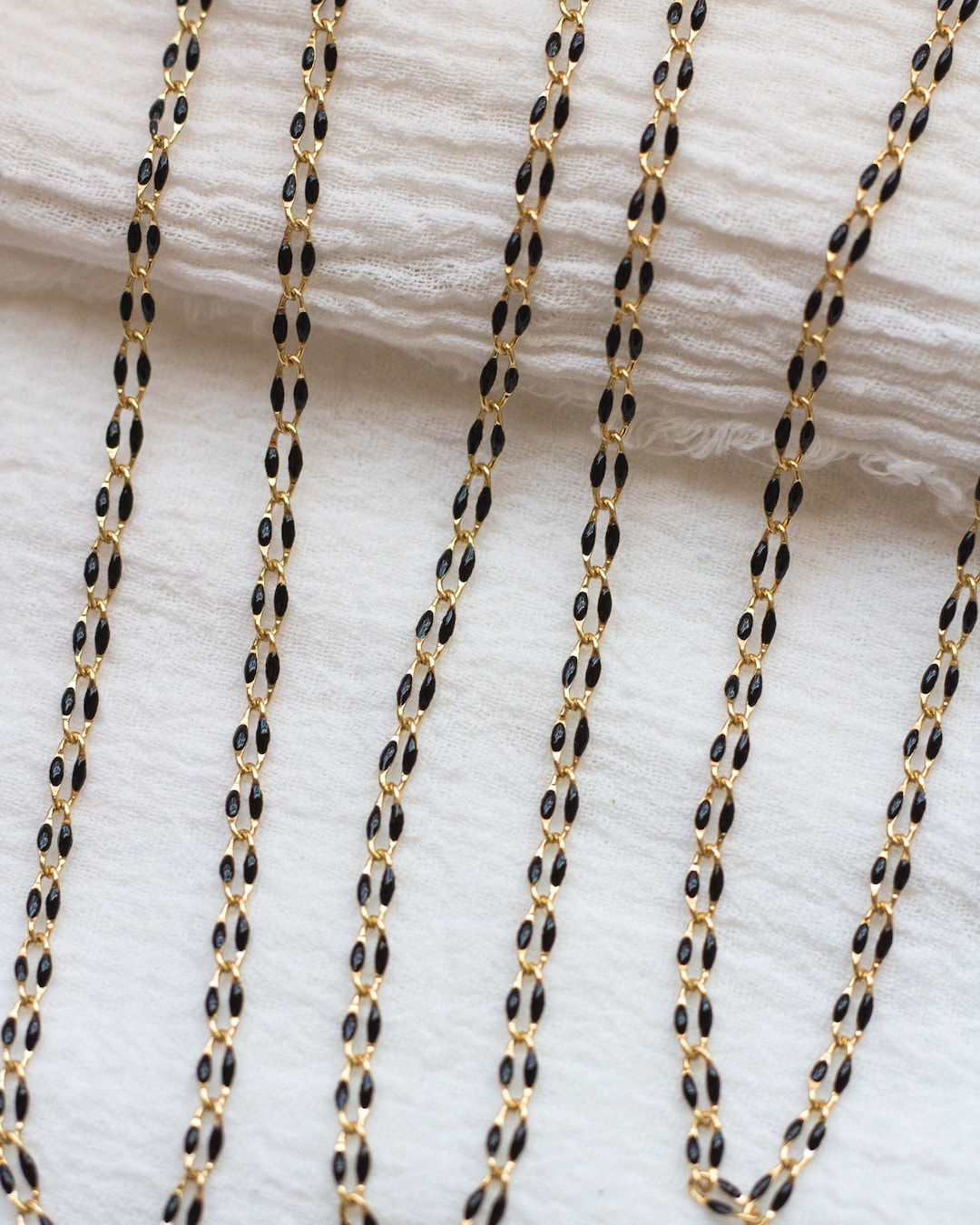 Black Enamel Chain, Black Colored Chain, Permanent Jewelry Bulk Enamel ...