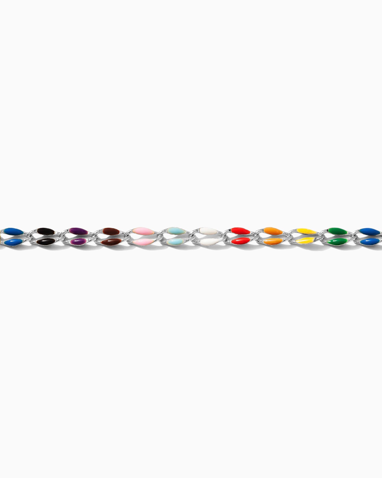 Rainbow Enamel Chain, Silver Plated, Multi Color Chain, Permanent ...