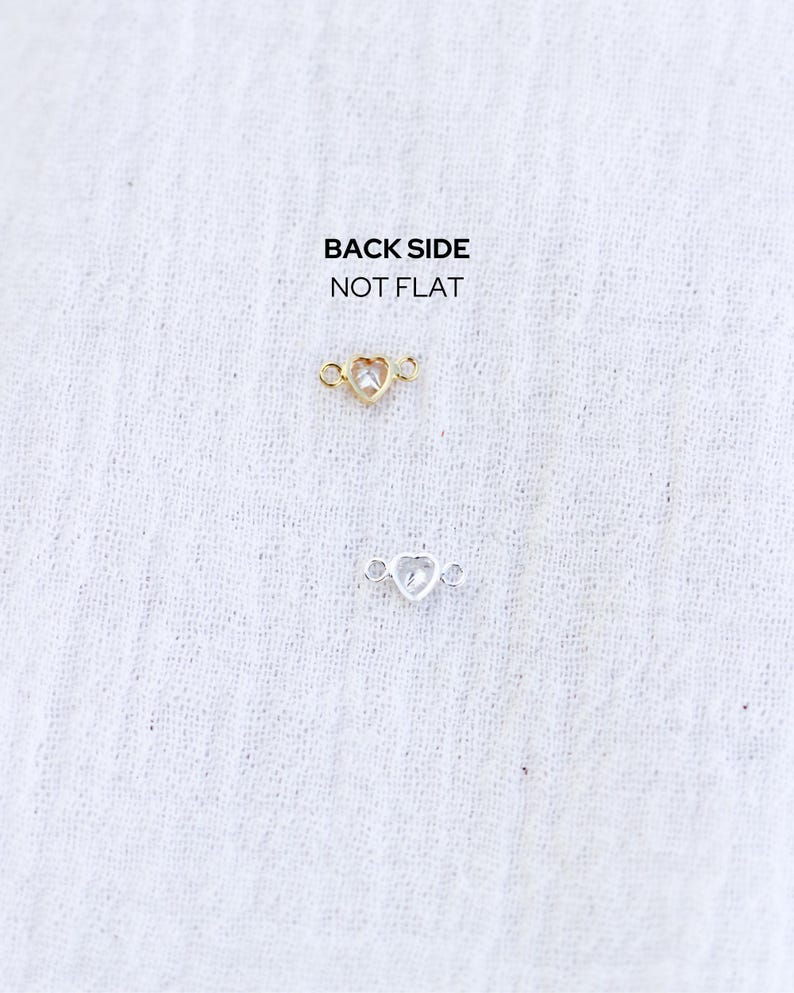 3mm Heart Bezel Connector Horizontal, Gold Filled, Sterling Silver ...