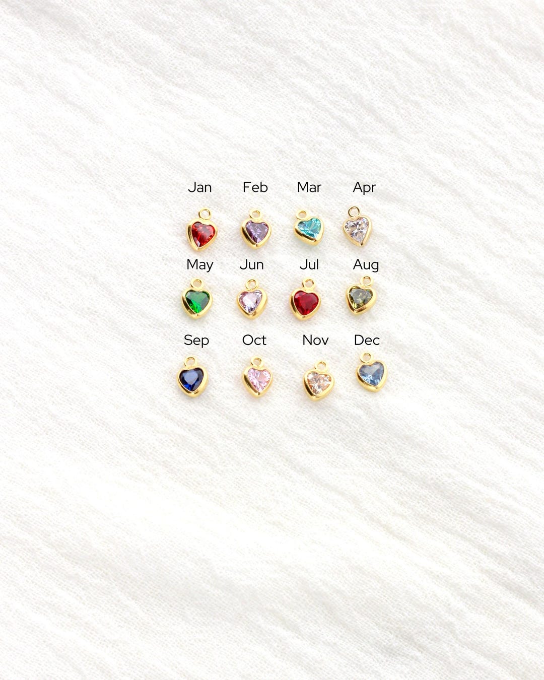 4mm Heart Birthstone Charms, Gold Filled, Sterling Silver, Wholesale ...