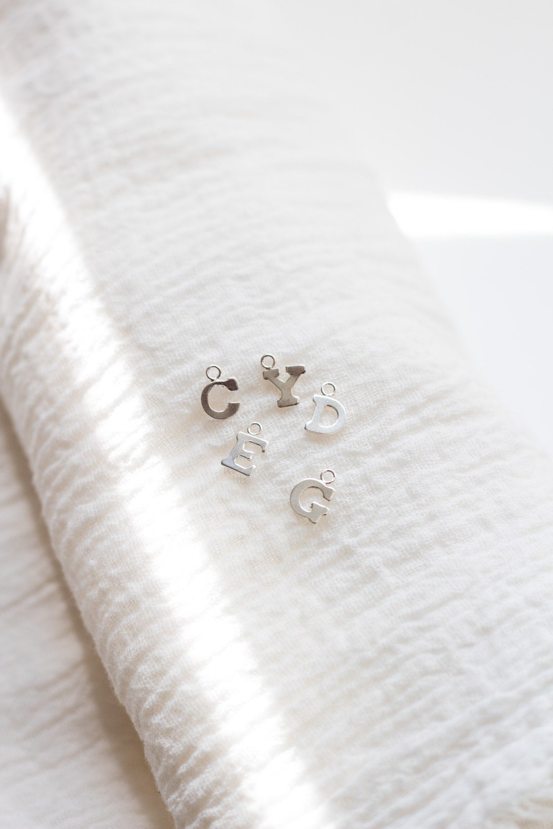 Tiny Sterling Silver Letter Charm for Bracelet or Necklace, Permanent ...