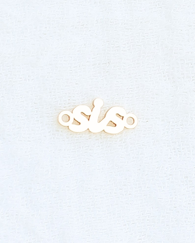 Sis Gold Filled Connector Charm, Sterling Silver Connector, Permanent ...