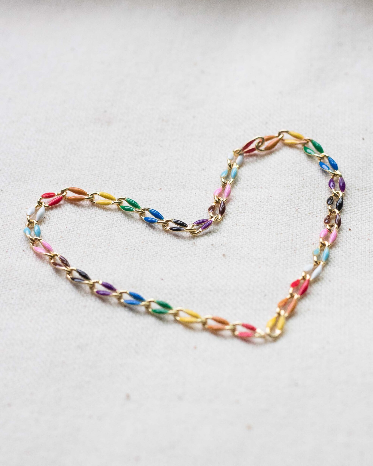 Rainbow Enamel Chain, Multi Color Chain, Permanent Jewelry Bulk Enamel ...