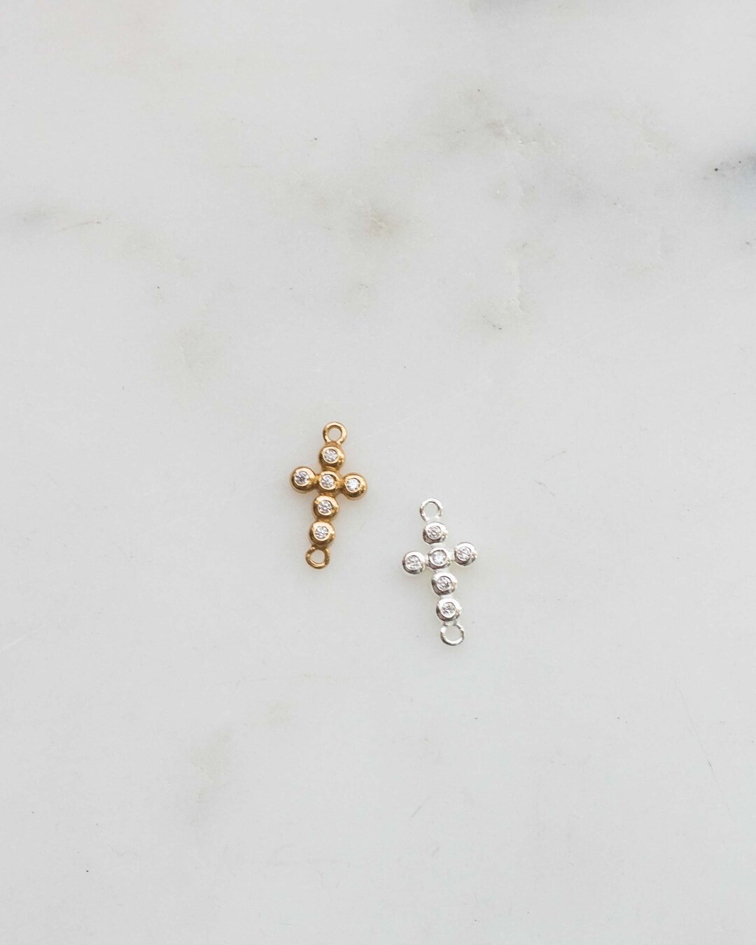 Cross Connector Charm, Sterling Silver Cross Connector, Gold Plated ...