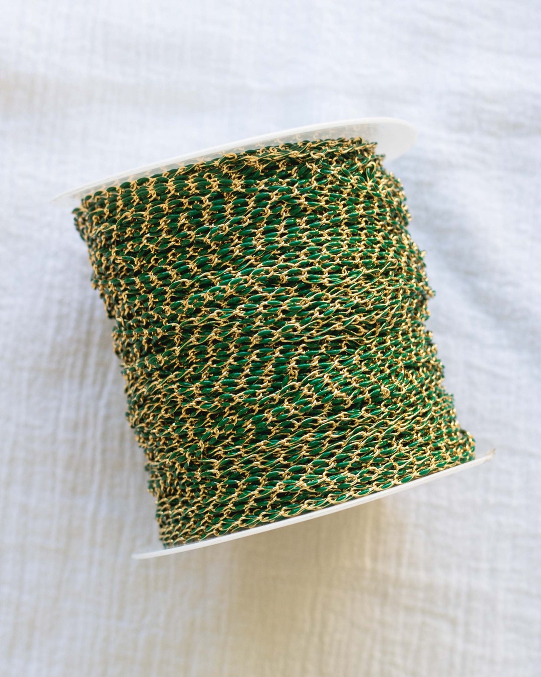 Green Enamel Chain, Colored Chain, Footage Chain, Unfinished Chain ...