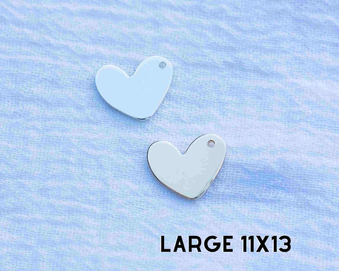 Heart Blank With One Hole, 11x13mm, 20 Gauge, Stamping Blank, Engraving ...