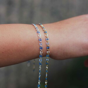 Winter Wonderland Enamel Chain, Blue, White, Light Blue Colored Chain ...