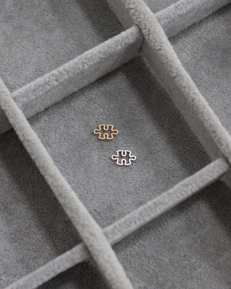Puzzle Piece Connector Charm, 14k Gold Filled, Sterling Silver ...