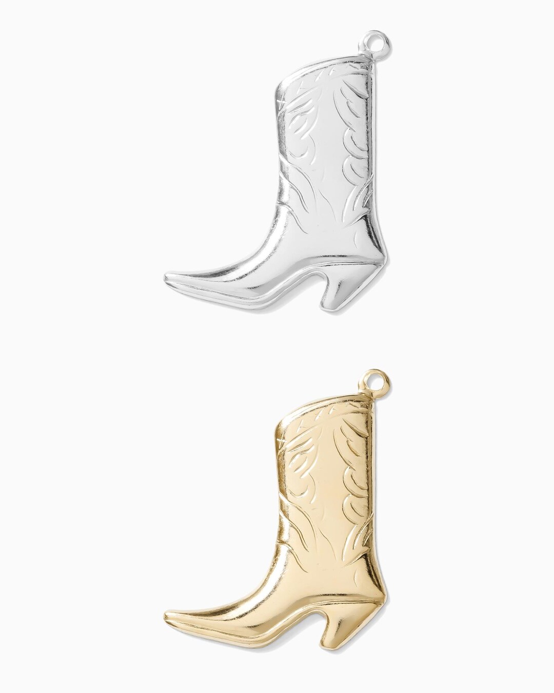 Cowboy Boot Charm, Gold Filled Sterling Silver Cowgirl Boot Charm ...