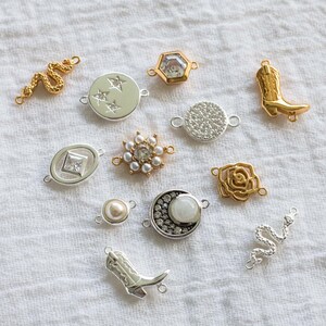 Triple Star Connector, Cubic Zirconia Star Connector, Sterling Silver ...