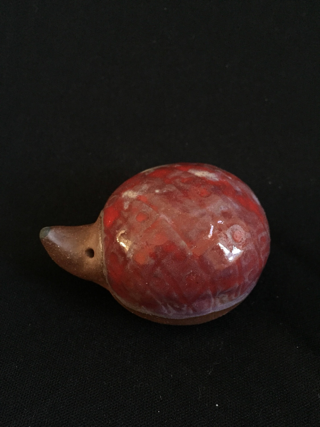 Handmade Red/white Mottled Clay Hedgehog With Cute Brown Face - Etsy