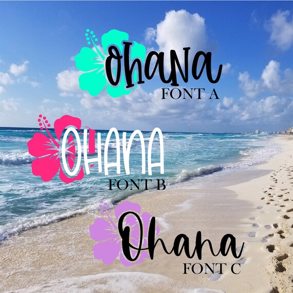 Ohana Decal / Ohana / Hawaiian Flower / Decal / Laptop Sticker | Etsy