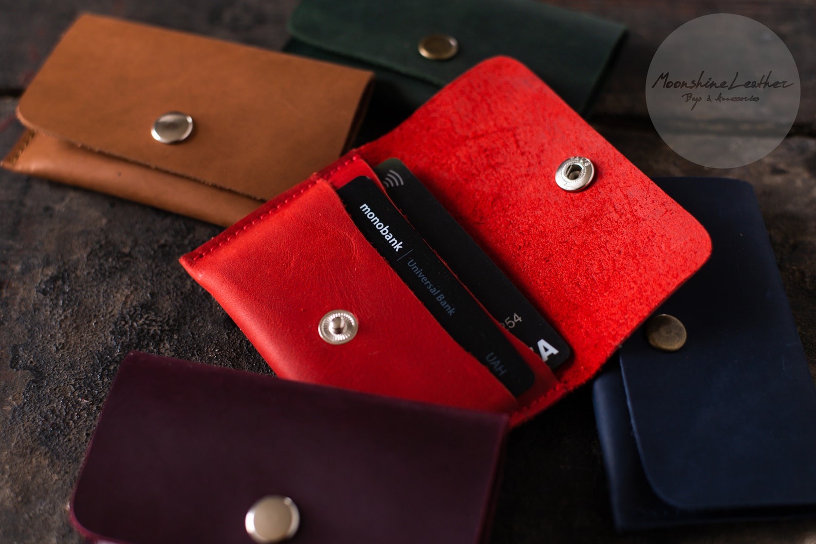 PERSONALIZED Leather Mini Wallet Small Leather Wallet Card | Etsy