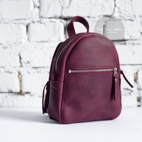 Mini Backpack Backpack Purse Small Leather Backpack | Etsy