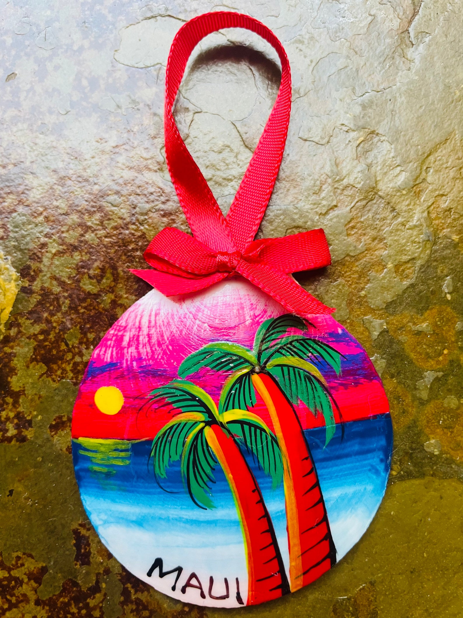 Set of 2 Hand Painted Shell Ornamentstropical Christmas - Etsy