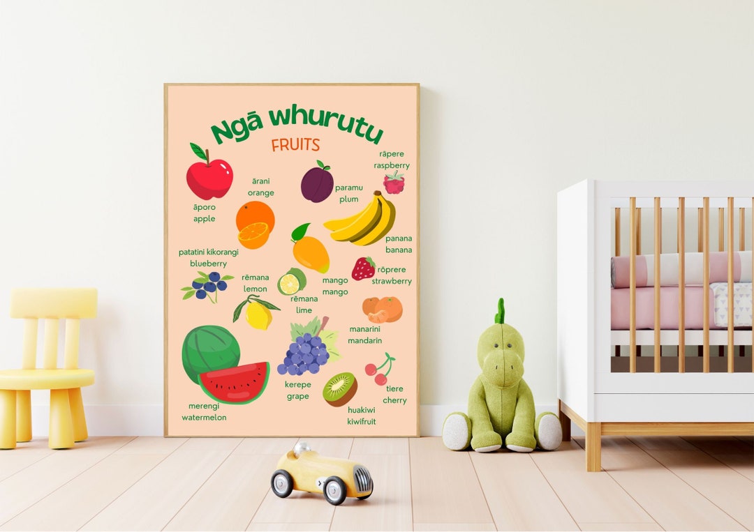 Te Reo Māori Fruit Poster, PRINTABLE Wall Art, DIGITAL DOWNLOAD - Etsy