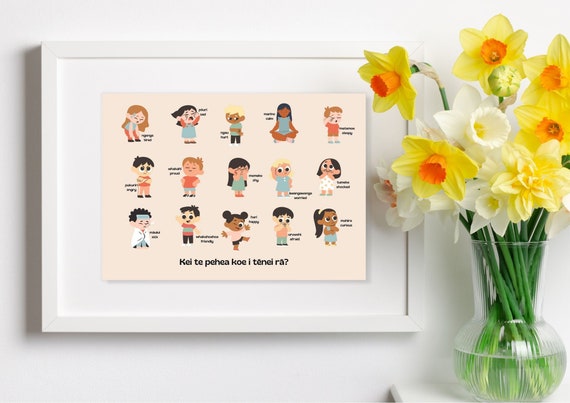 Te Reo Māori Emotions Poster PRINTABLE Wall Art DIGITAL - Etsy