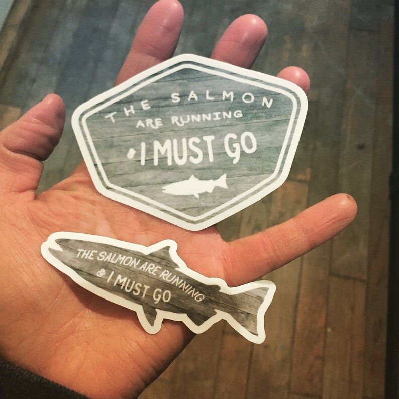 Salmon Are Running Diecut Vinyl Sticker - Etsy