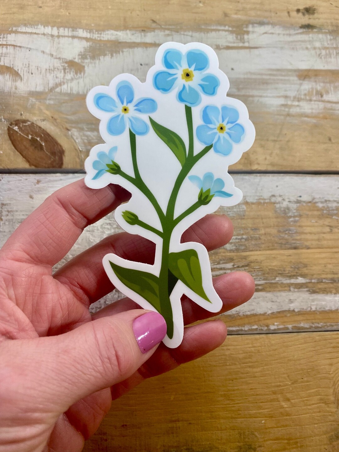 Forget-me-not Bouquet Vinyl Sticker - Etsy