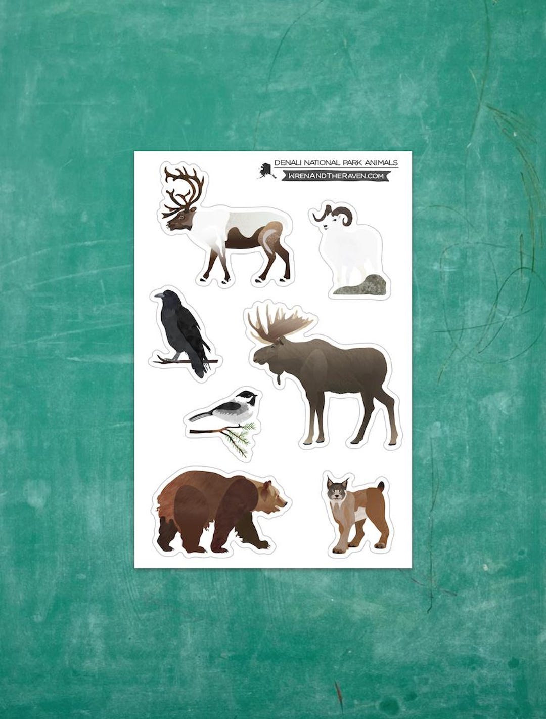 Alaska's Denali National Park Animals - Sticker Sheet - Etsy
