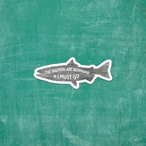 Salmon Are Running Diecut - Vinyl Sticker - Etsy