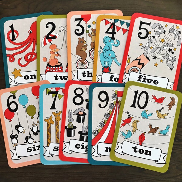 Number Flash Cards - Etsy