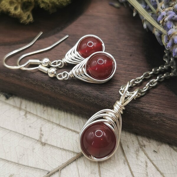 Red Jewelry Set - Etsy