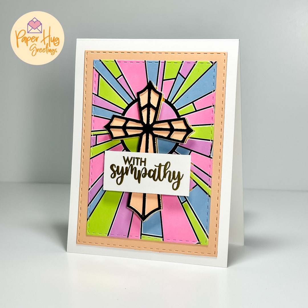 Colorful Cross Sympathy Card - Handmade Card - Etsy