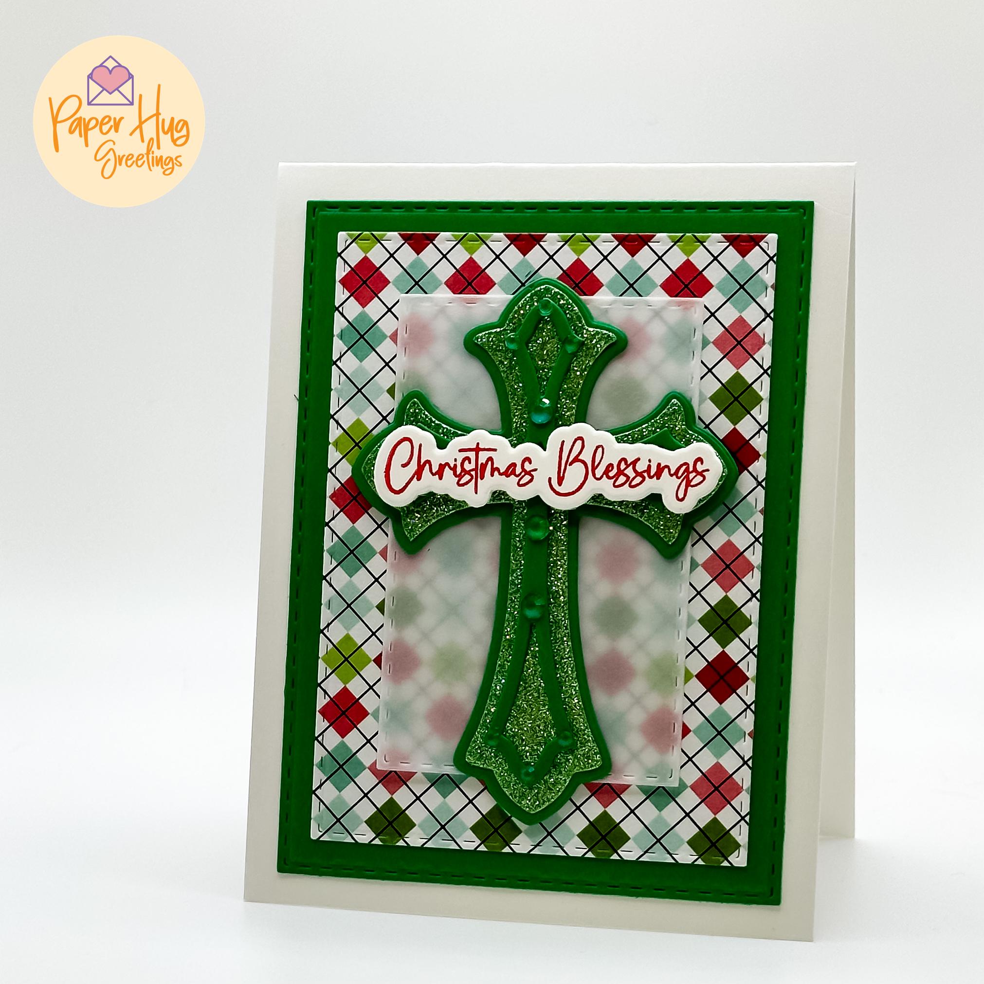 Christmas Blessings Handmade Christmas Cross Card Christmas Religious ...