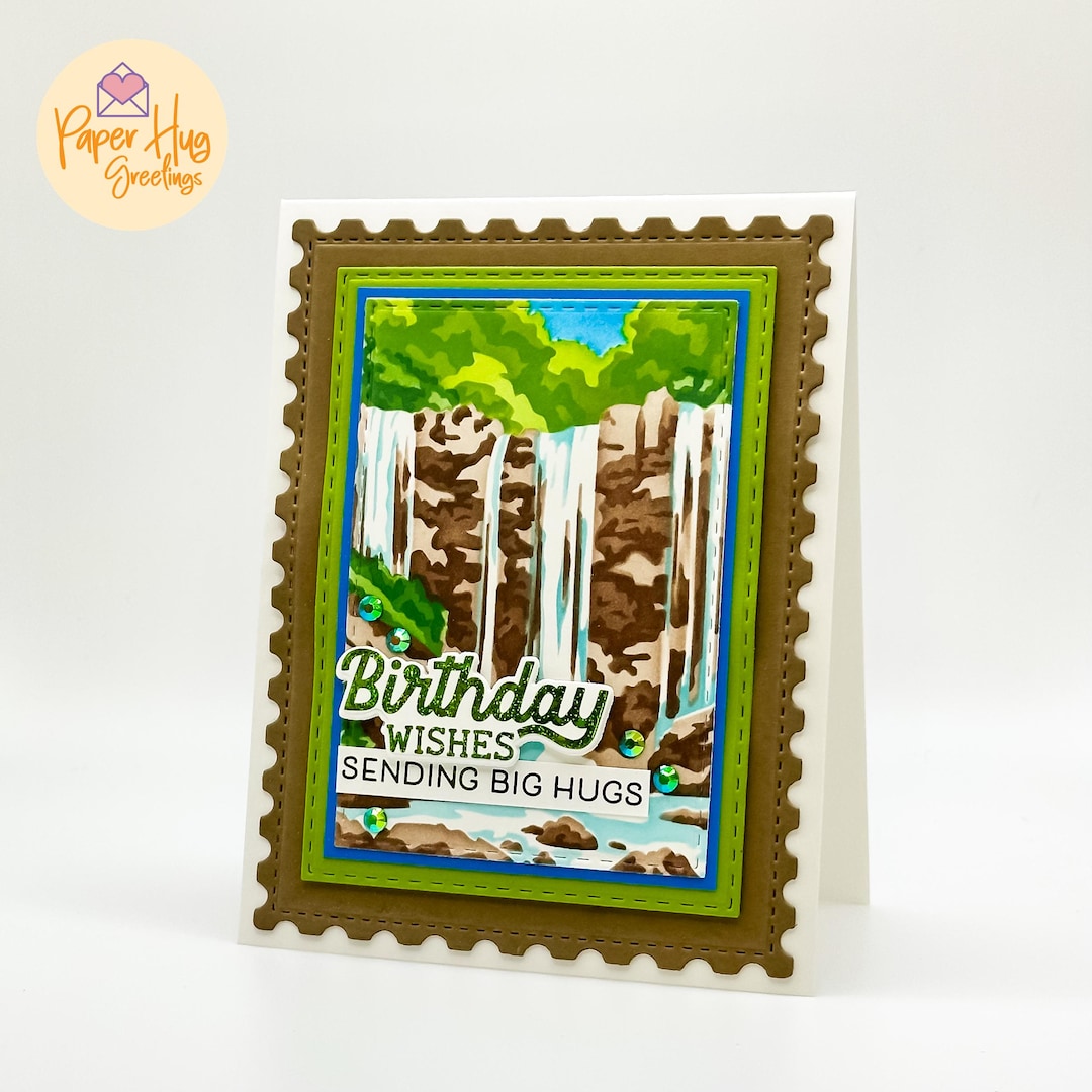 Birthday Wishes Outdoor Nature Waterfall Scene Handmade Card | Nature ...