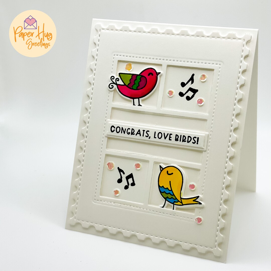Congrats Love Birds Romance, Anniversary, Wedding Card, Bird Romance ...