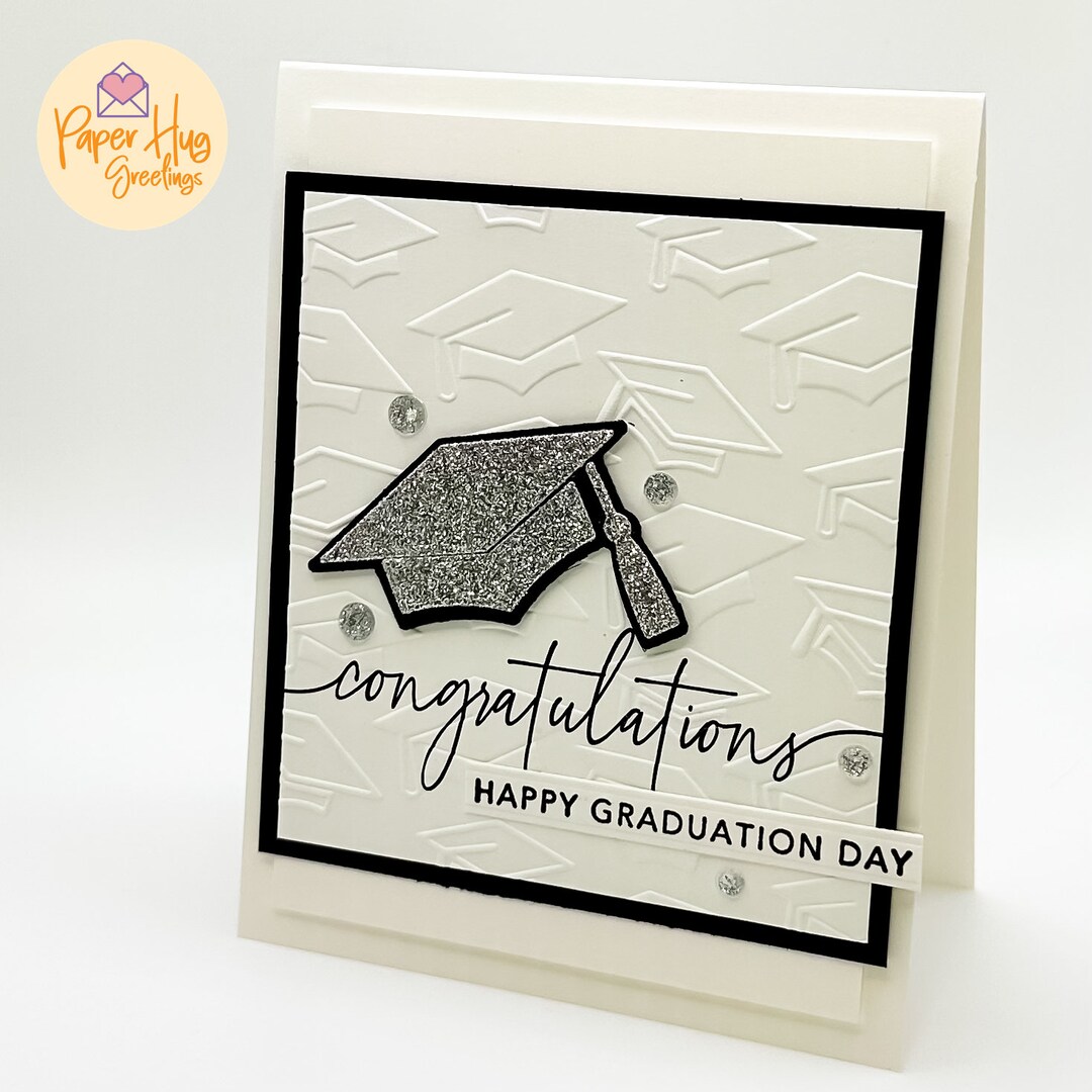 Congratulations Happy Graduation Day Silver Glitter Graduation Cap ...
