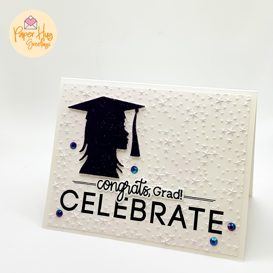 Congrats Grad Celebrate Handmade Purple and White Graduation Card ...