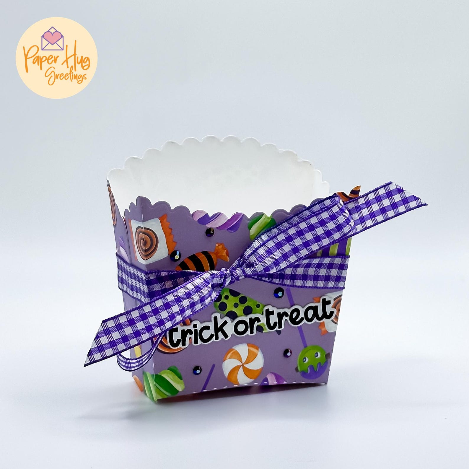Set of 5 Handmade Halloween Trick or Treat Boxes With Candy Pattern and ...