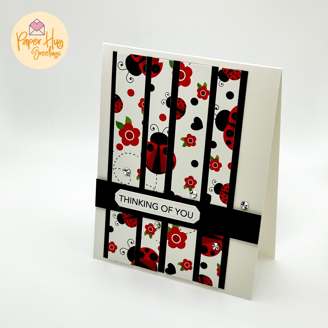 Thinking of You Lady Bug Handmade Greeting Card, Thinking of You Card ...