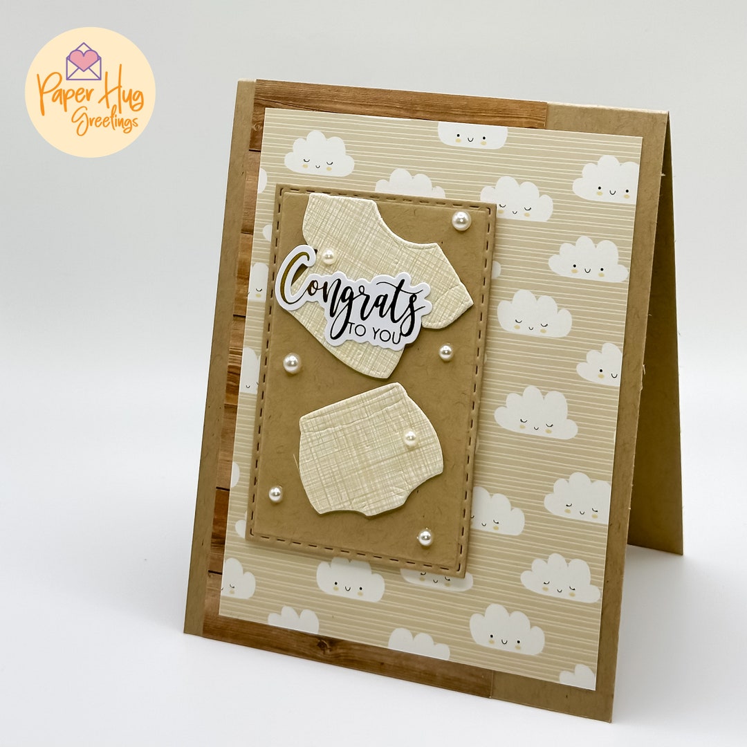 Congrats to You Gender Neutral Baby Card | Handmade Baby Card ...