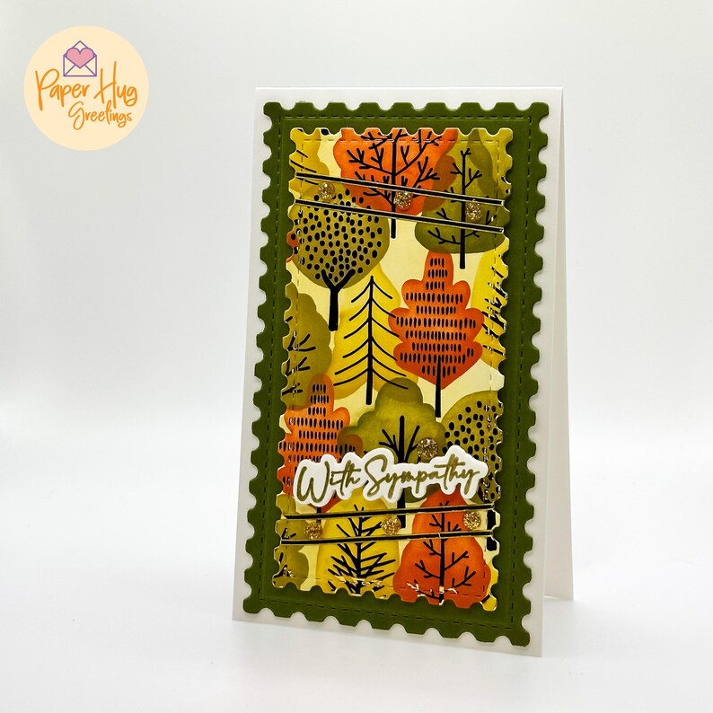 Elegant Fall Trees Sympathy Card: Handmade Condolence Greeting for Loss ...