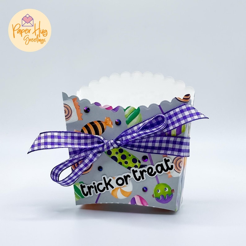 Set of 5 Handmade Halloween Trick or Treat Boxes With Candy Pattern and ...