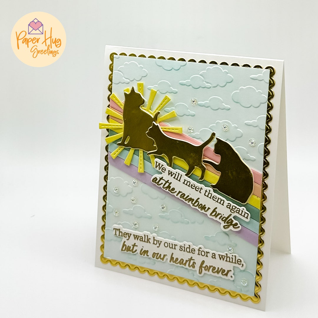 Cat Pet Loss Card, Cat Sympathy Card, Rainbow Bridge Cat Sympathy Card ...
