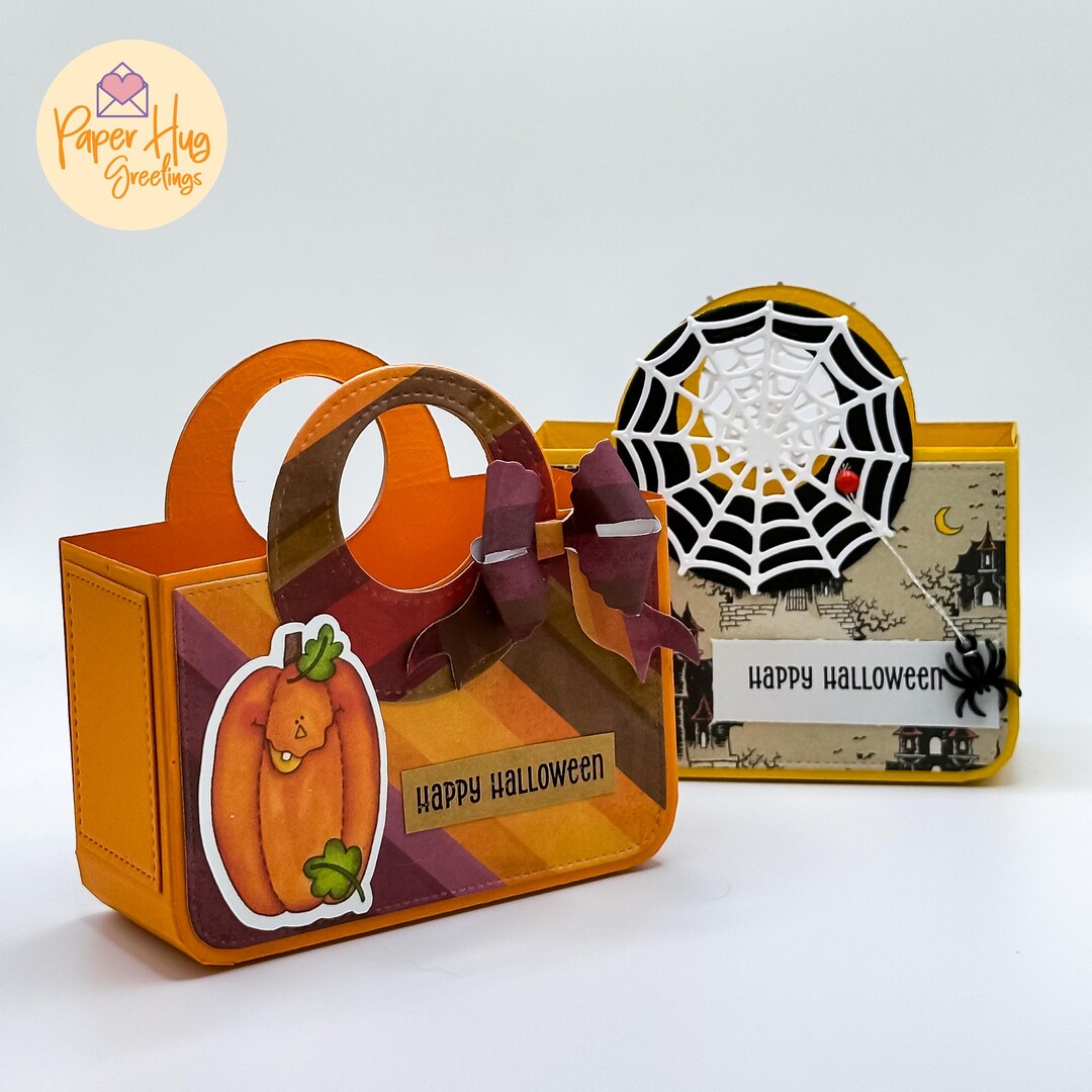 Spooky Halloween Treat Boxes: Haunted House & Pumpkin Mummy Design ...