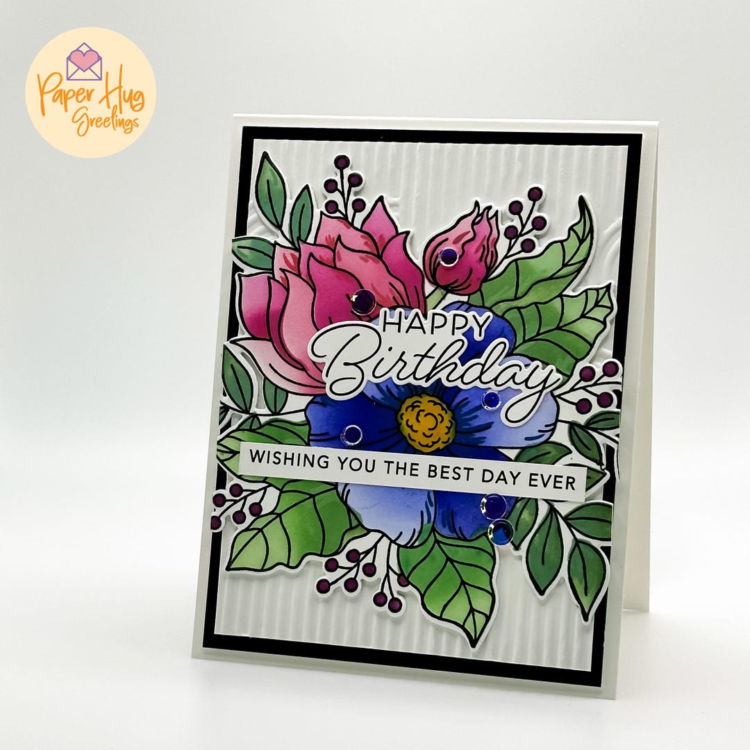 Handmade Floral Birthday Card | Happy Birthday Card With Colorful ...