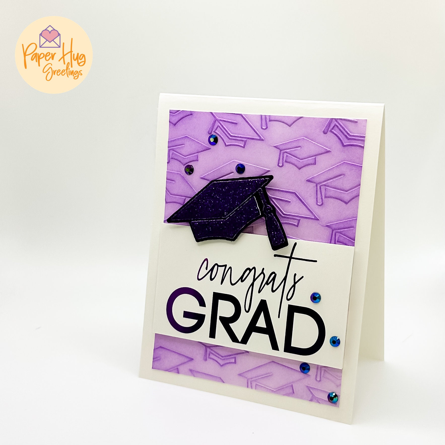 Purple Graduation Handmade Greeting Card Congrats Grad, Graduate ...