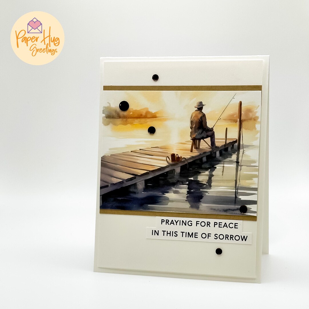 Praying for Peace Masculine Handmade Greeting Card With Fisherman on a ...