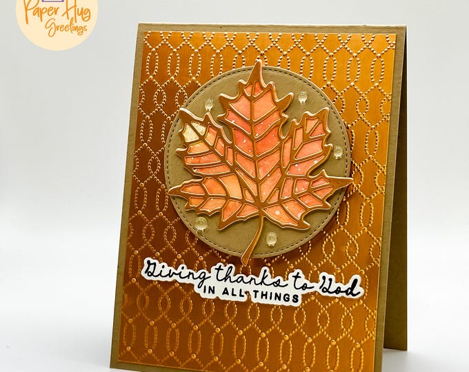 Autumn Thanksgiving Card Handmade Christian Greeting Card Fall Leaf ...