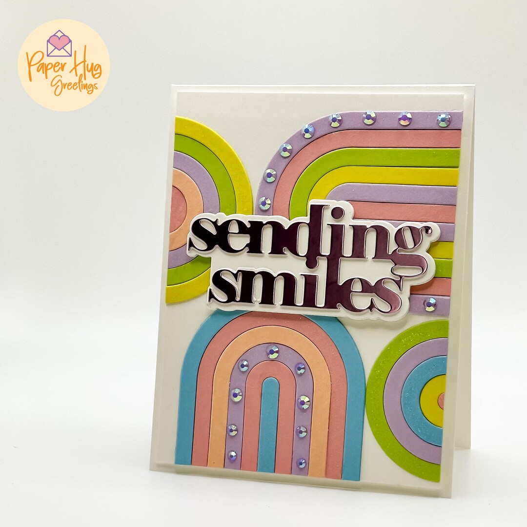 Pastel Rainbow Arch Encouragement Card: Handmade Retro-inspired ...